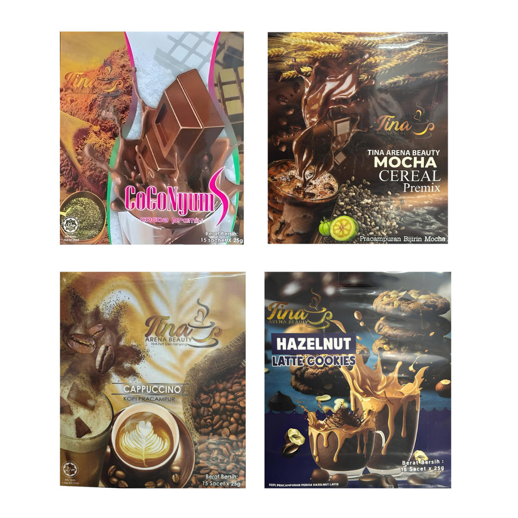 TINA Kopi 15s Coffee Arena Beauty Cappucino Hazelnut Latte Mocha Cereal ...