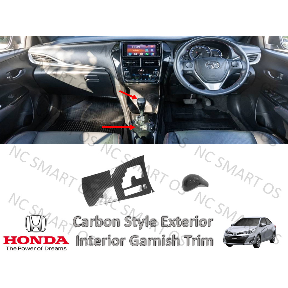 Toyota Vios NCP151 2019-2022 Gear Panel Gear Knob Carbon Interior Cover ...