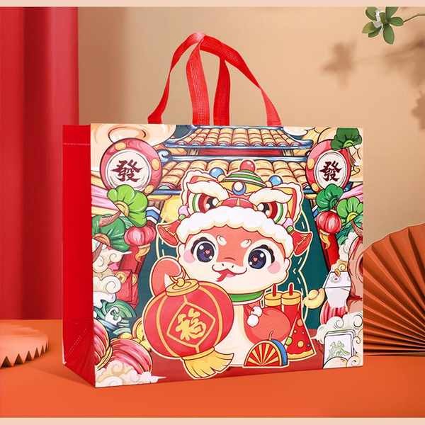 新年袋 chinese new year bag Beg Hadiah 2025, Hadiah Tahun Ular, Beg Tote ...