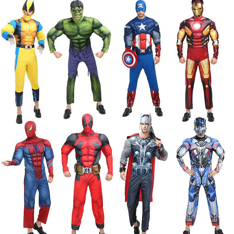 Official Adult Hulk Muscle Deadpool Iron Man Lightning Thor ...