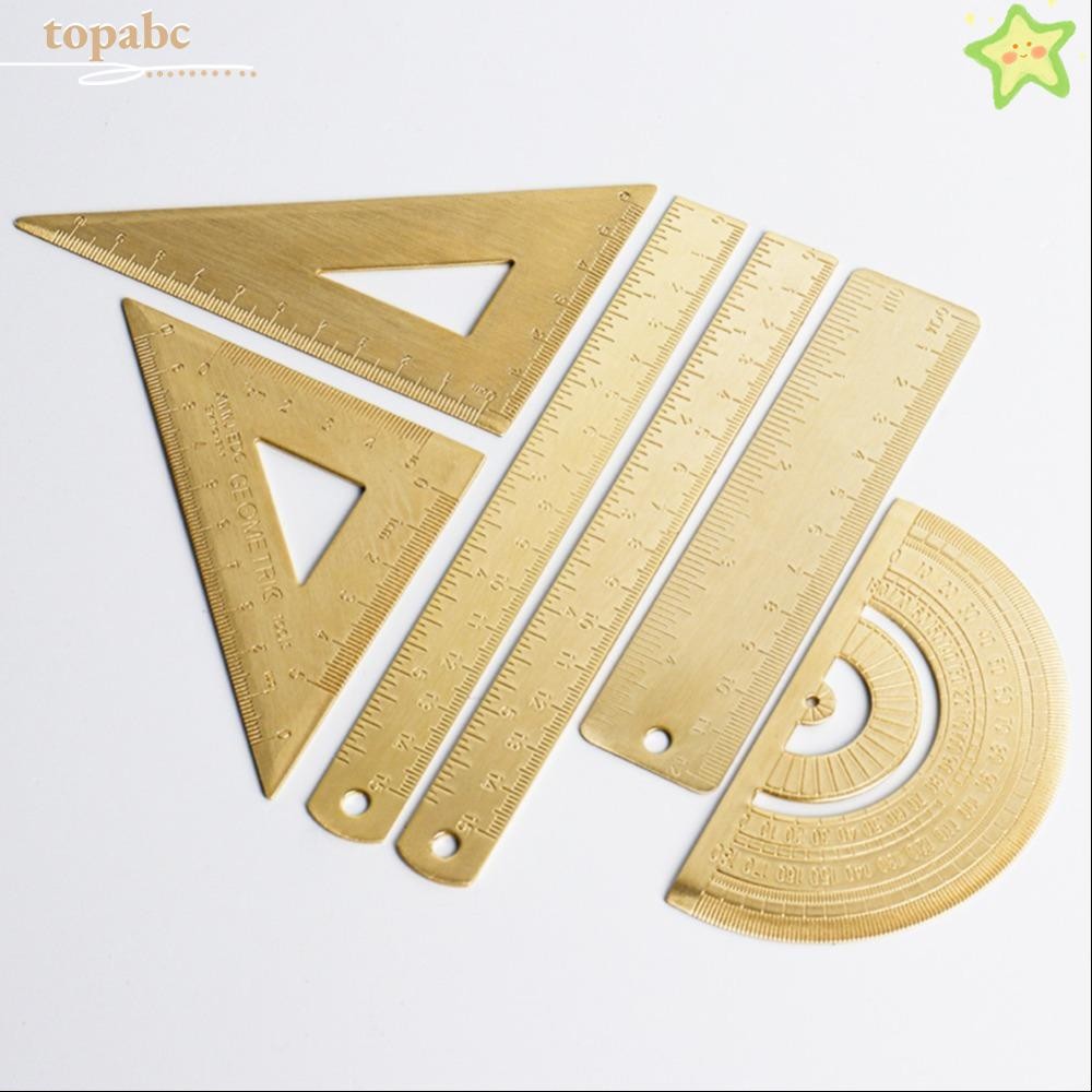TOPABC Brass Straight Ruler, Measuring Tool Stationery Painting Drawing ...