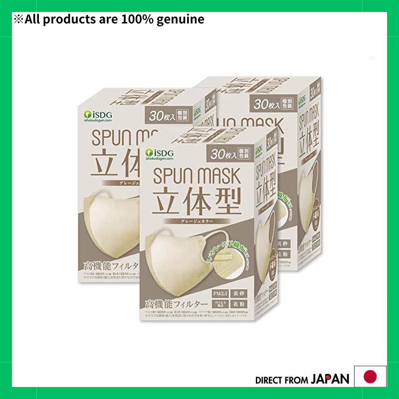 iSDG 90 sheets (30 sheets x 3 boxes) 3D spunlace non-woven color mask, individually packaged ...