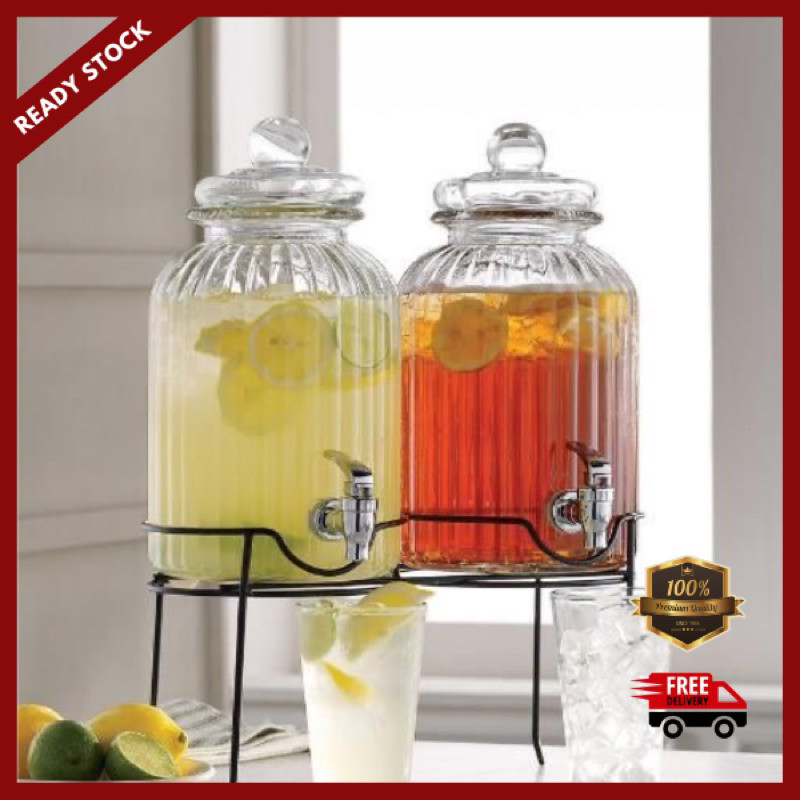 Balang Air Raya Kaca 4.7 Litre / 3.7 Litre Beverage Dispenser Air ...