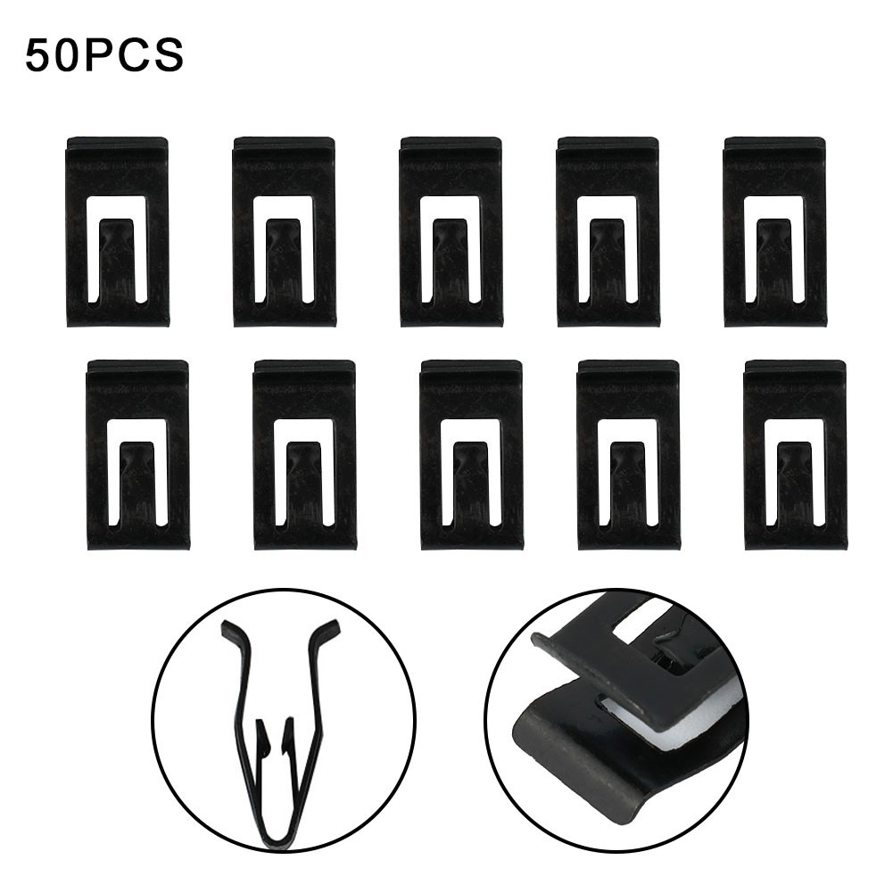 [weloves] 50X Black Car Console Dash Dashboard Trim Metal Retainer ...