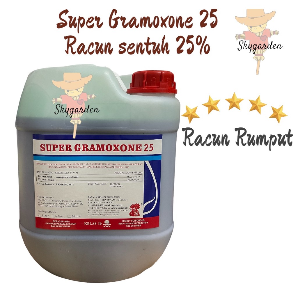 20L Racun rumput rumpai & lalang Racun sentuh 25%kopi O Racun rumput ...