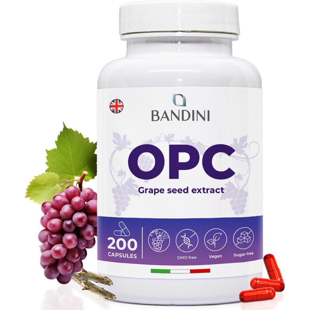 Bandini® OPC Grape Seed Extract + Vitamin C | 200 Capsules (3 Months ...
