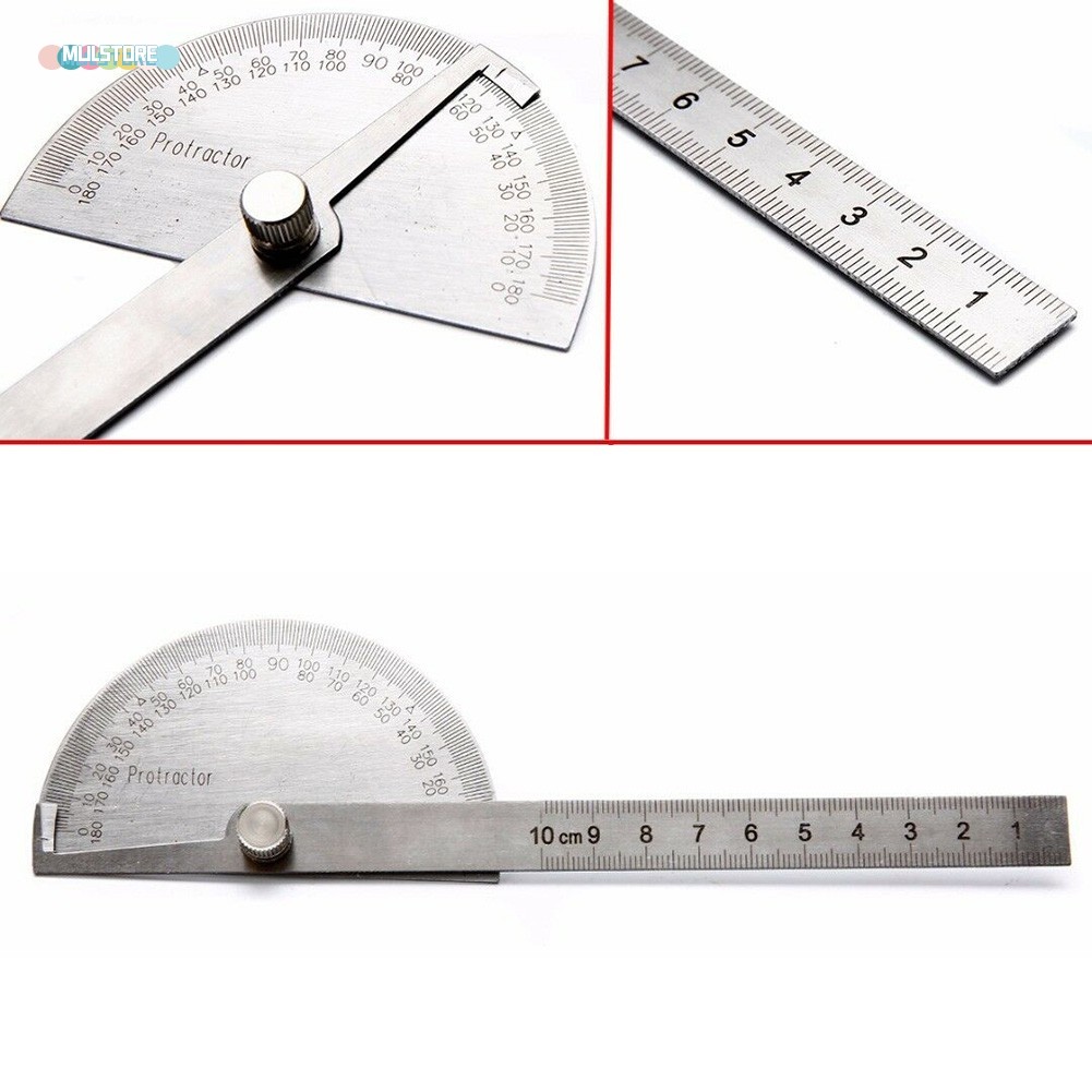 SAE Protractor 0-180° Rotary Angle Finder Stainless Steel Machinist ...