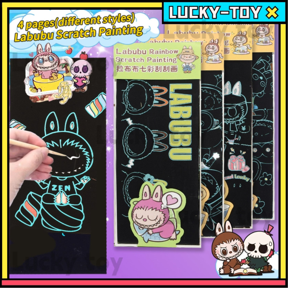 【Ready Stock 🇲🇾】Labubu Scratch Painting For Kids And Girls Boys Kuromi ...