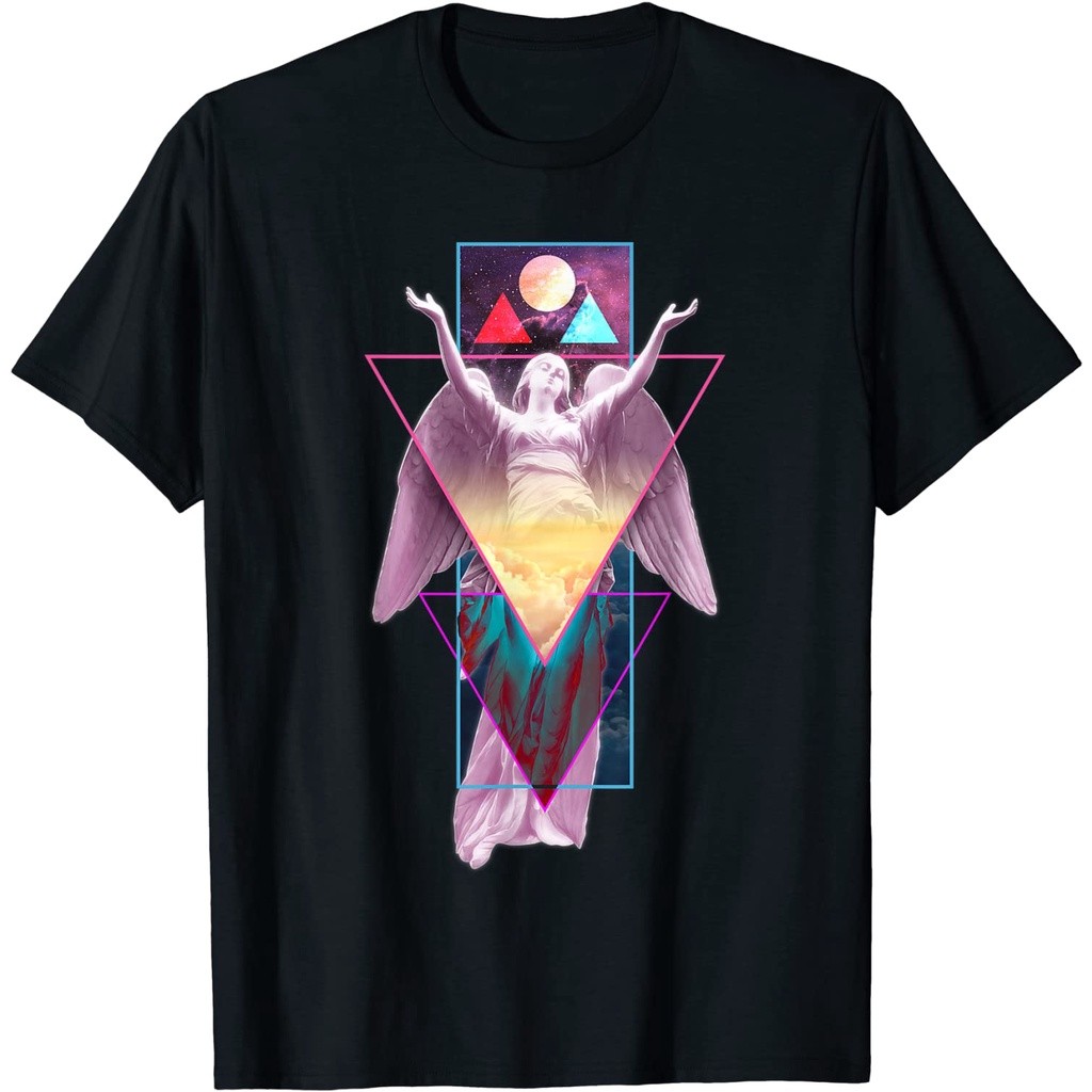 Vaporwave Angel Statue & Wings Pastel Aesthetic 1980s Retro T-Shirt ...