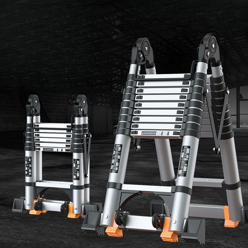 Thickened aluminum alloy lifting telescopic ladder multifunctional ...