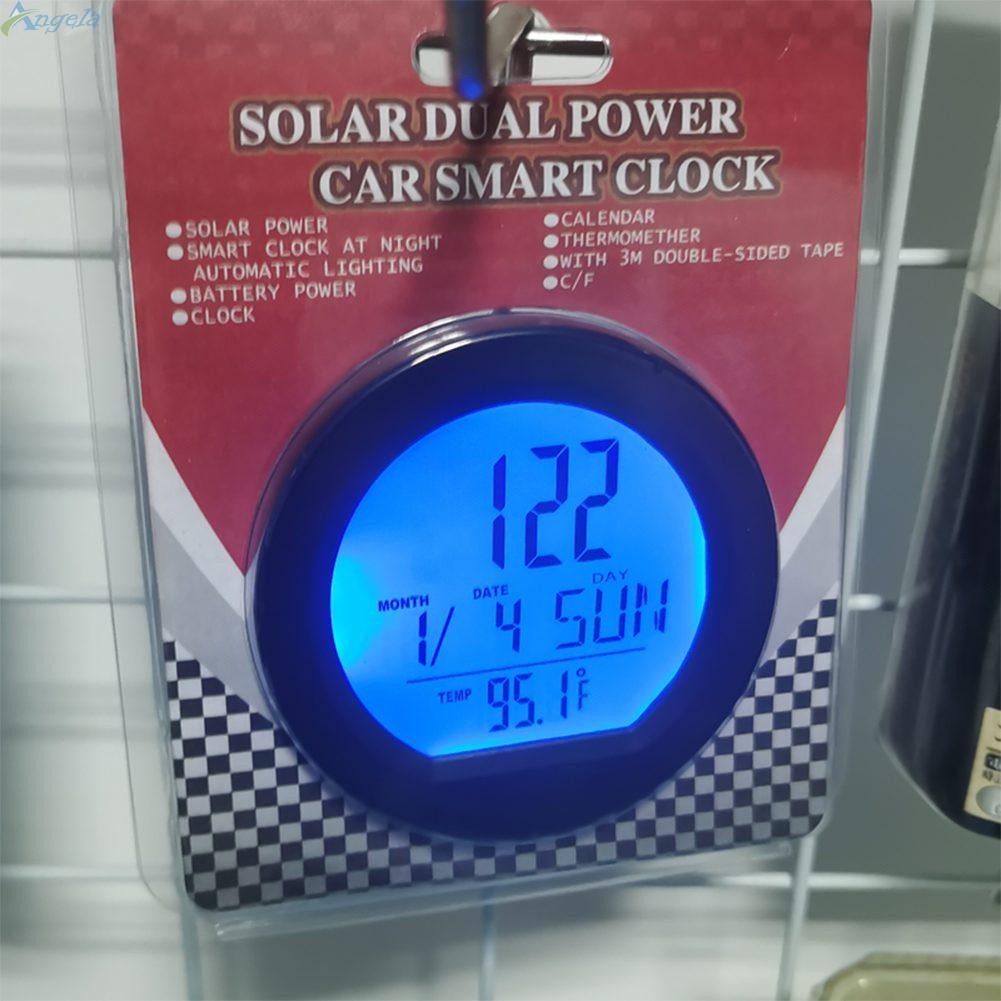 High Precision Car Solar Powered LCD Digital Clock Pendulum Thermometer ...