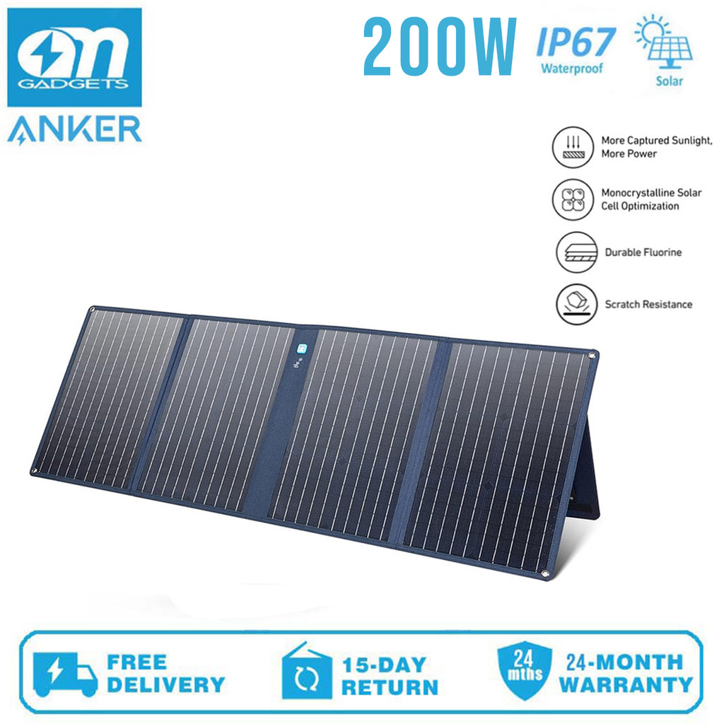 Anker A2432 SOLIX PS200 Solar Panel with Adjustable Kickstand, 200W ...