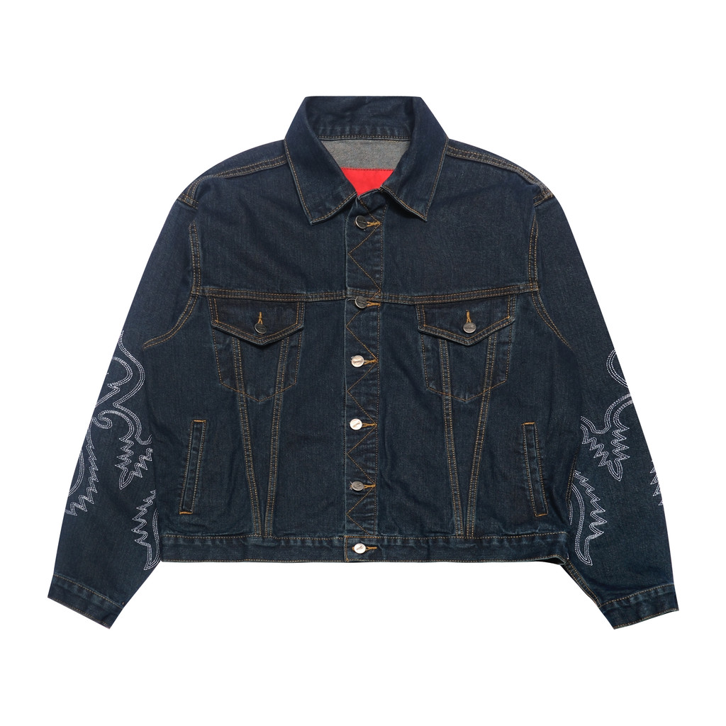 Hailey Western Indigo Thanksinsomnia Denim Jacket | Shopee Malaysia