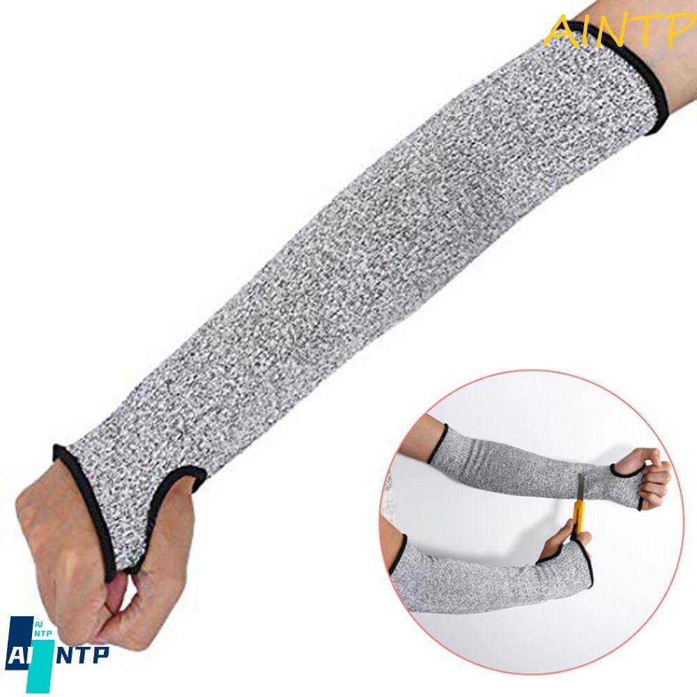 AINTP 5 HPPE Cut-resistant Arm Sleeve, Thumb Hole Cut Resistant Safety ...