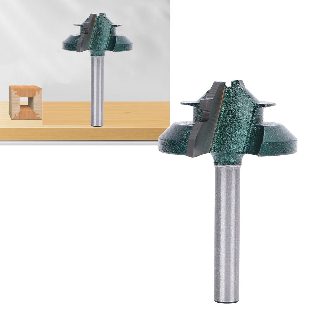 [sunjiac] 45 Degree Lock Miter Router Bit 6MM Shank 1 3/8in Diameter ...