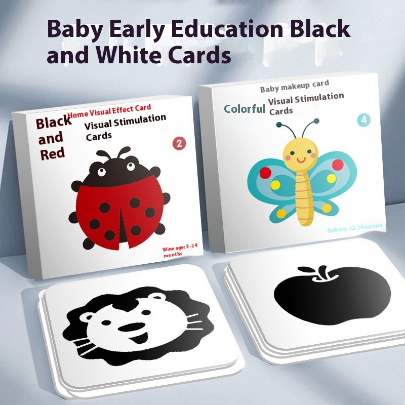 Baby Black and White Cards Color Cards Visual Stimulation Cards 0-3 ...