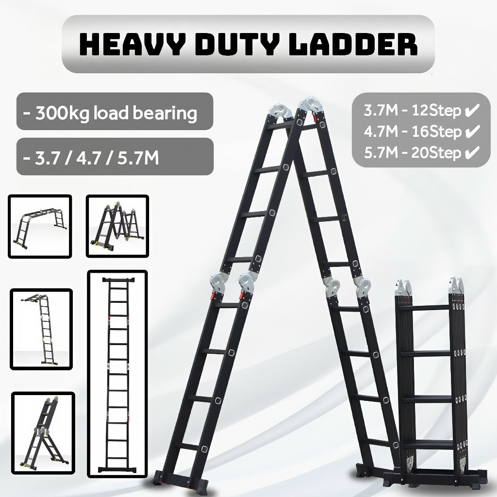 Heavy Duty Aluminium Multipurpose Ladder Folding Double Sided Tangga ...
