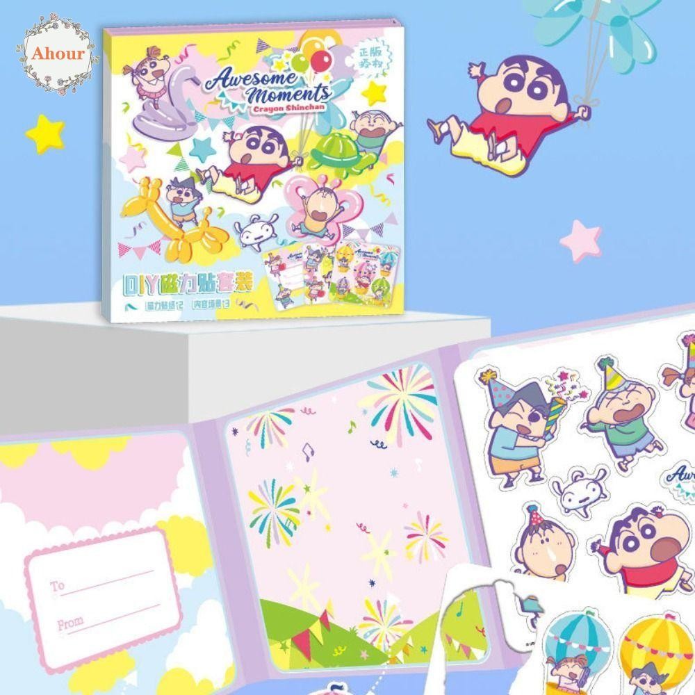 AHOUR Magnetic Quiet Book, Crayon Shin Chan Magnetic Cartoon Sticker ...