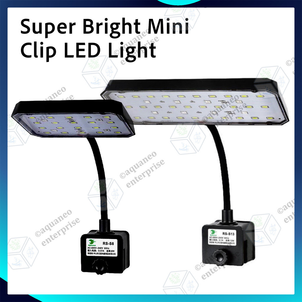 Resun Aquarium LED Clip Light Lamp - 8W 12W | akuarium led light fish ...