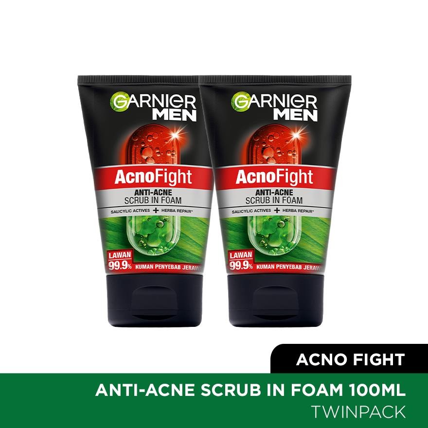 GARNIER MEN Acnofight Anti-Acne Foam Twin Pack 2X100ml | Shopee Malaysia