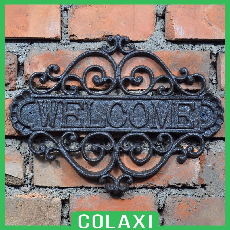 [Colaxi] Cast Iron Welcome Sign Decorative Rustic House Plaque for ...