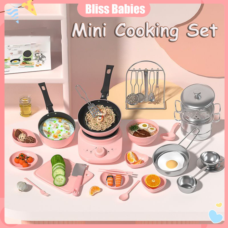 Children Real Mini cooking kitchen edible complete set Pretend Play Toy ...