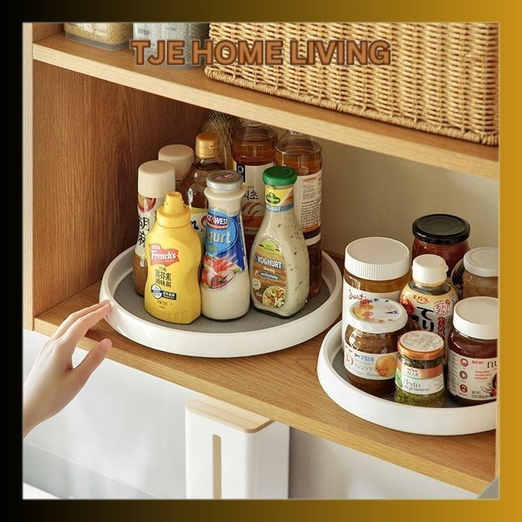 TJE Rotating Spice Rack Kitchen Organizer / Sauce Rotating Tray / Rak ...