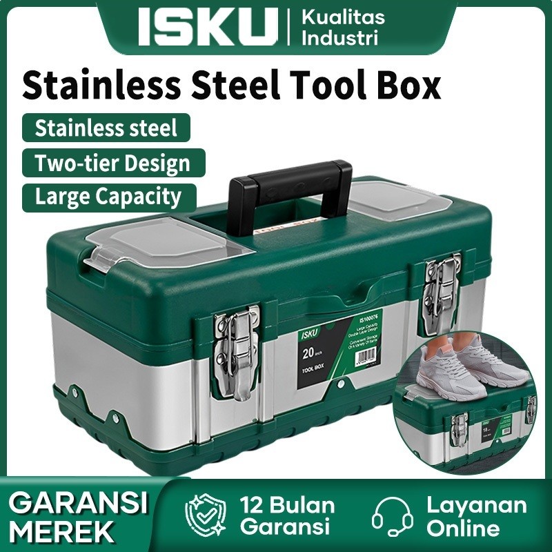 ISKU Tool box Large 20 Inch Tool Box Stainless Steel Material Durable ...