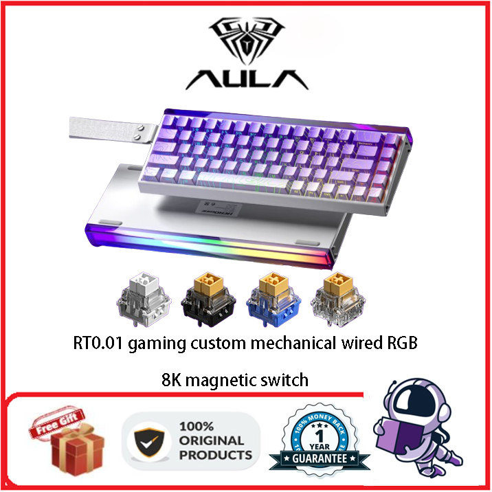 AULA HERO 68HE RT0.01 gaming custom mechanical wired RGB 8K magnetic ...