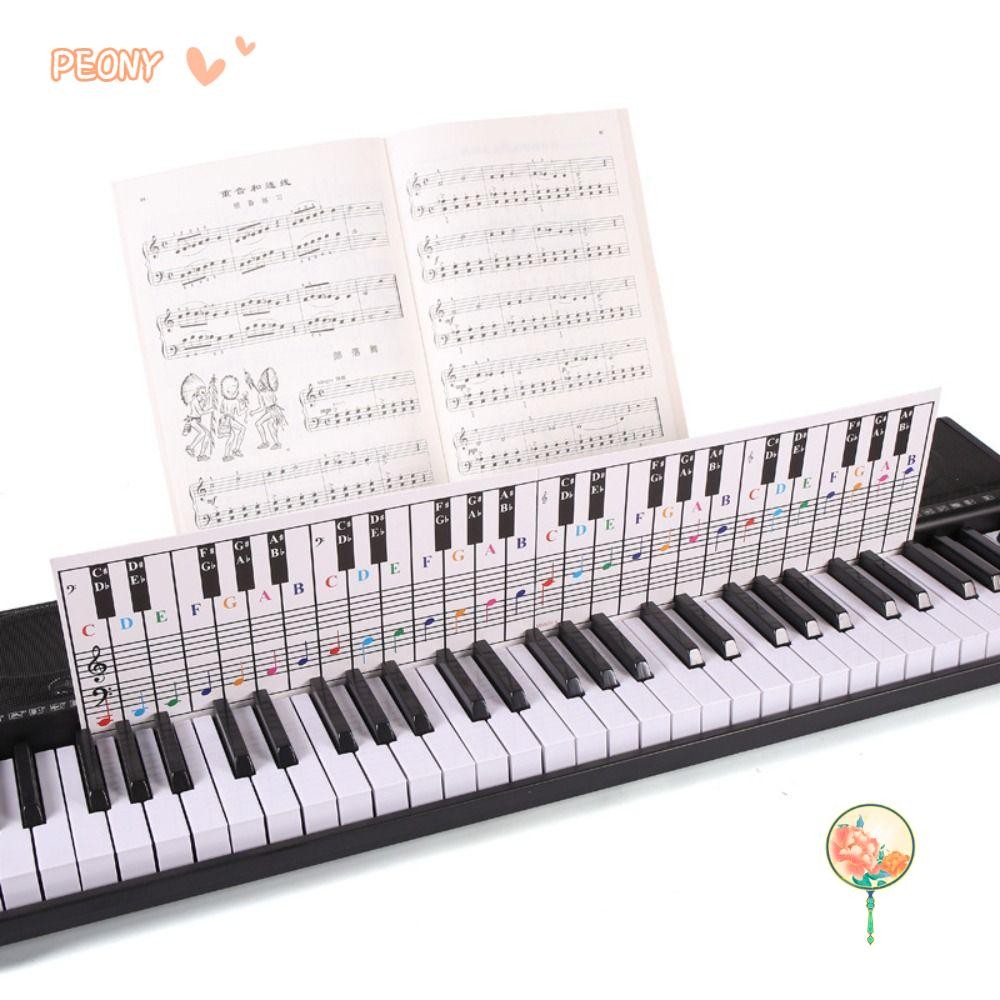 PEONY-HOME Keyboard Note Card, Fingering Practice Card 61/88 Keys Piano ...