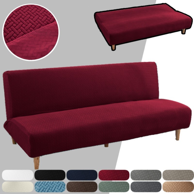 Armless Sofa Cover T-shaped Jacquard Size S/M/L Width 100cm Slipcover ...