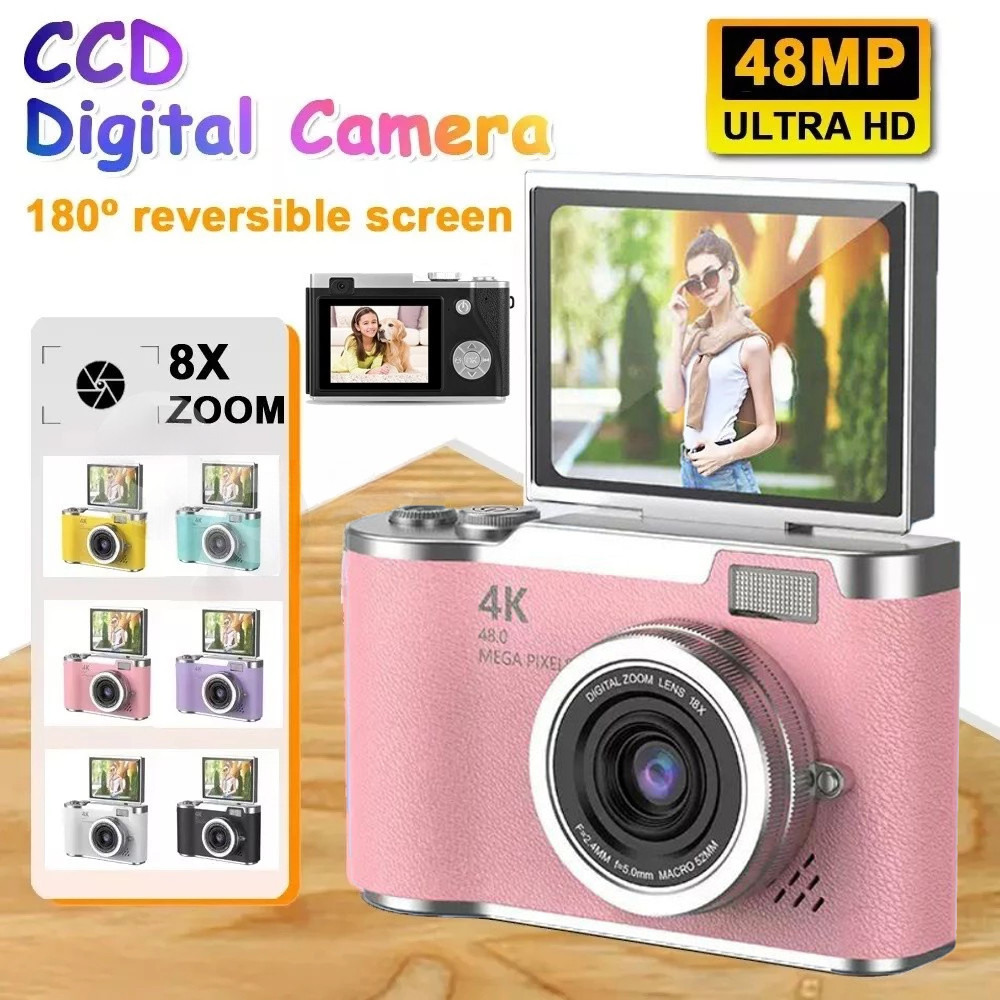 Retro CCD Camera Selfile for Student School Travel Vlogging 4K 48MP ...