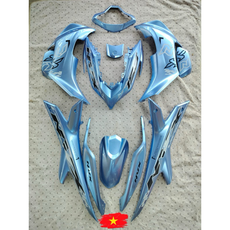 🇻🇳AEROX YAMAHA NVX V2 HLY COVER SET CUSTOM CRYSTAL BLUE（SIAP TANAM ...