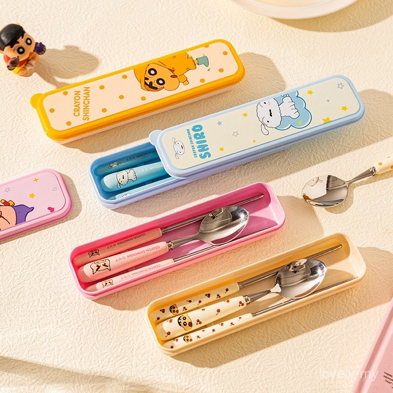 Crayon Shin-Chan Chopsticks Spoon Set for One Person Portable Children ...