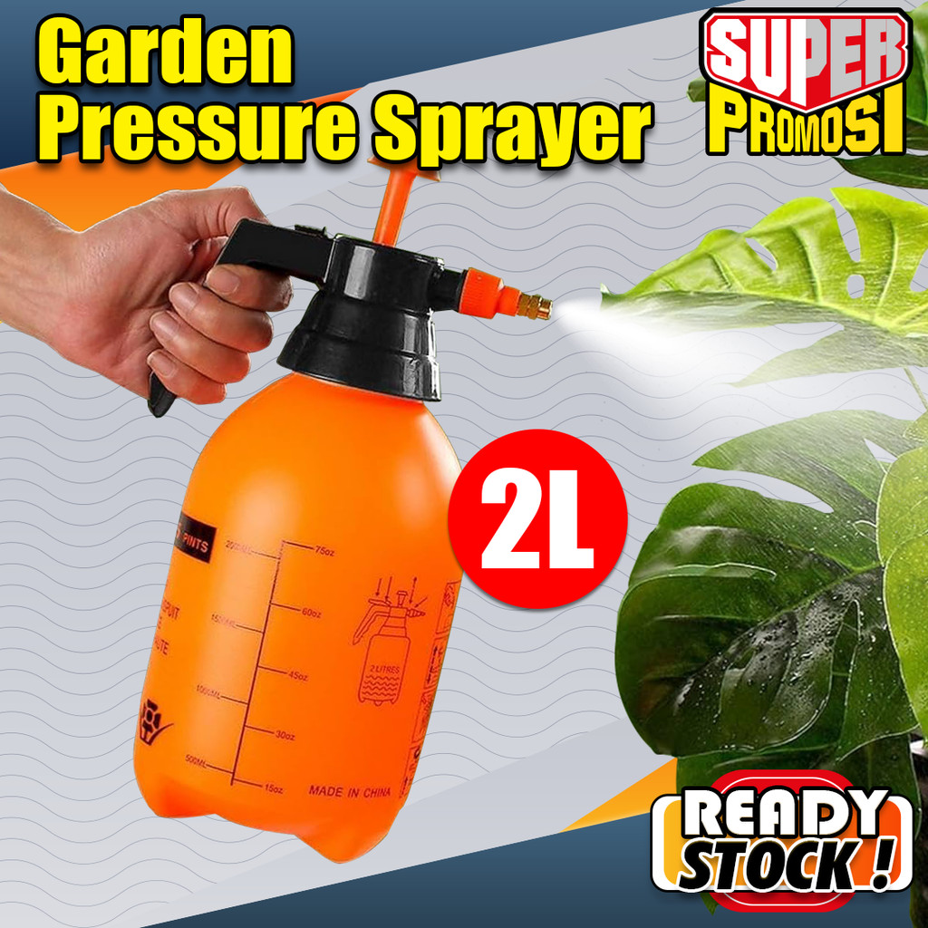 2 Liter Multi-Purpose Pressure Hand Pump Sprayer Gardening Tool Water ...