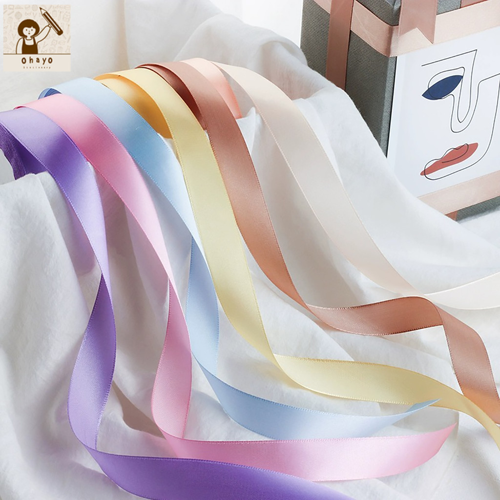 (22M) 2cm Satin Ribbon Reben Ribbon Bunga Gift Wrapping Festival ...