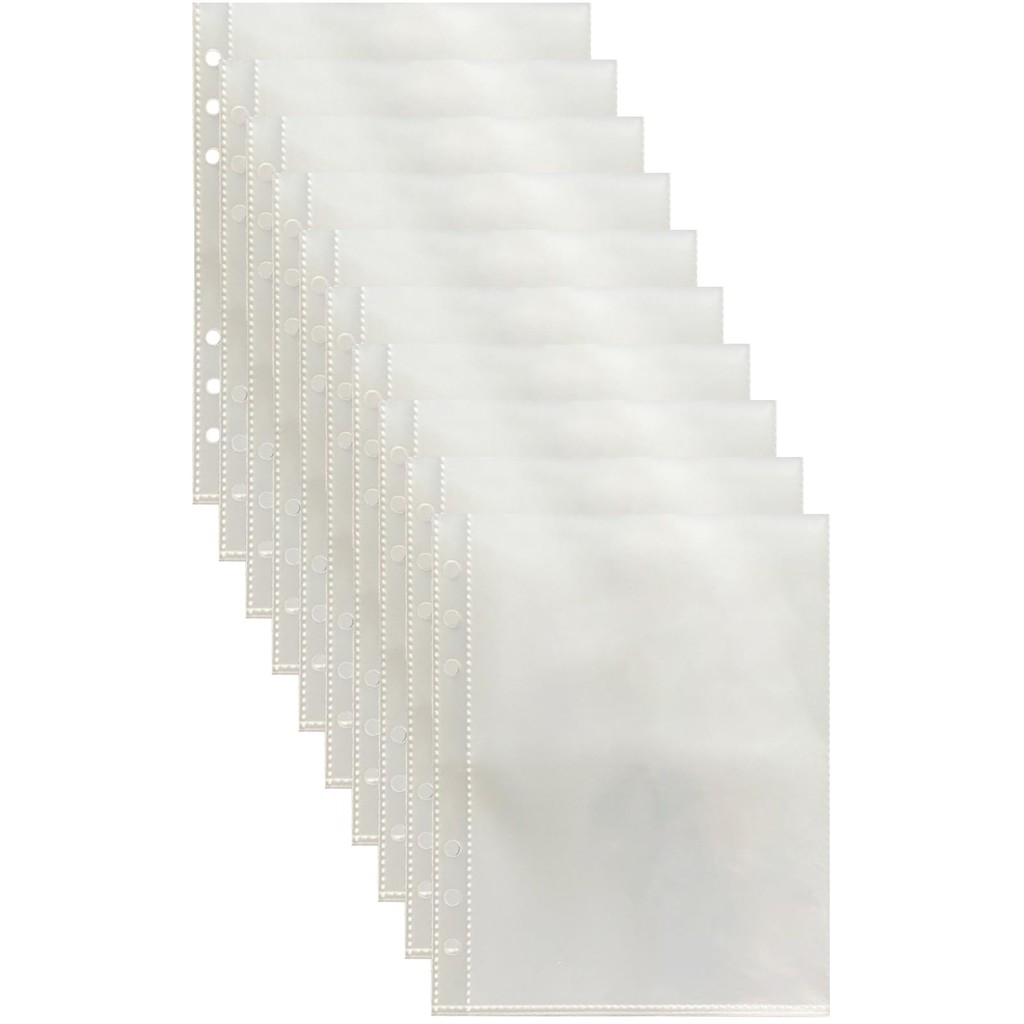 H&J A5 6-Hole Trading Card File Storage Binder with Clear Sleeves - 10 ...