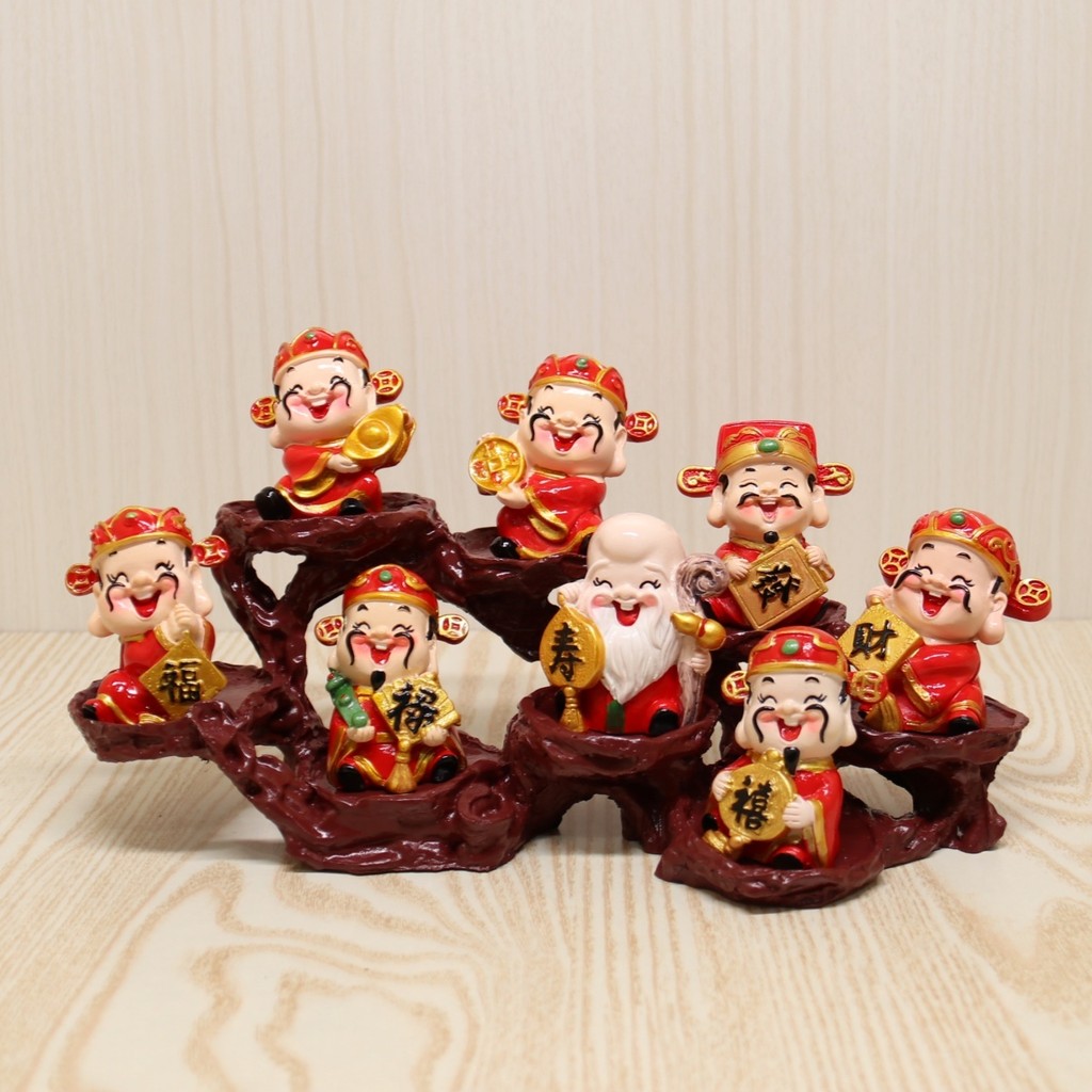 Five Fortune God of Wealth Lucky Fortune Practical Living Room Cabinet Home Decorations Office ...