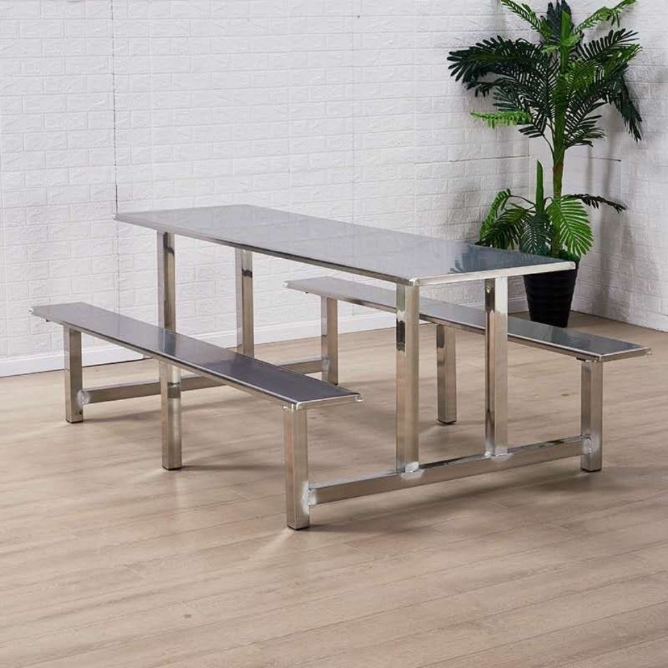 Stainless steel dining table school staff canteen dining chair ...