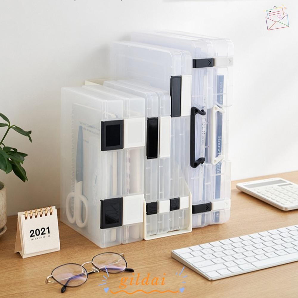 GILDAI A4 File Box, Transparent Plastic A4 File Storage Box, Dustproof ...