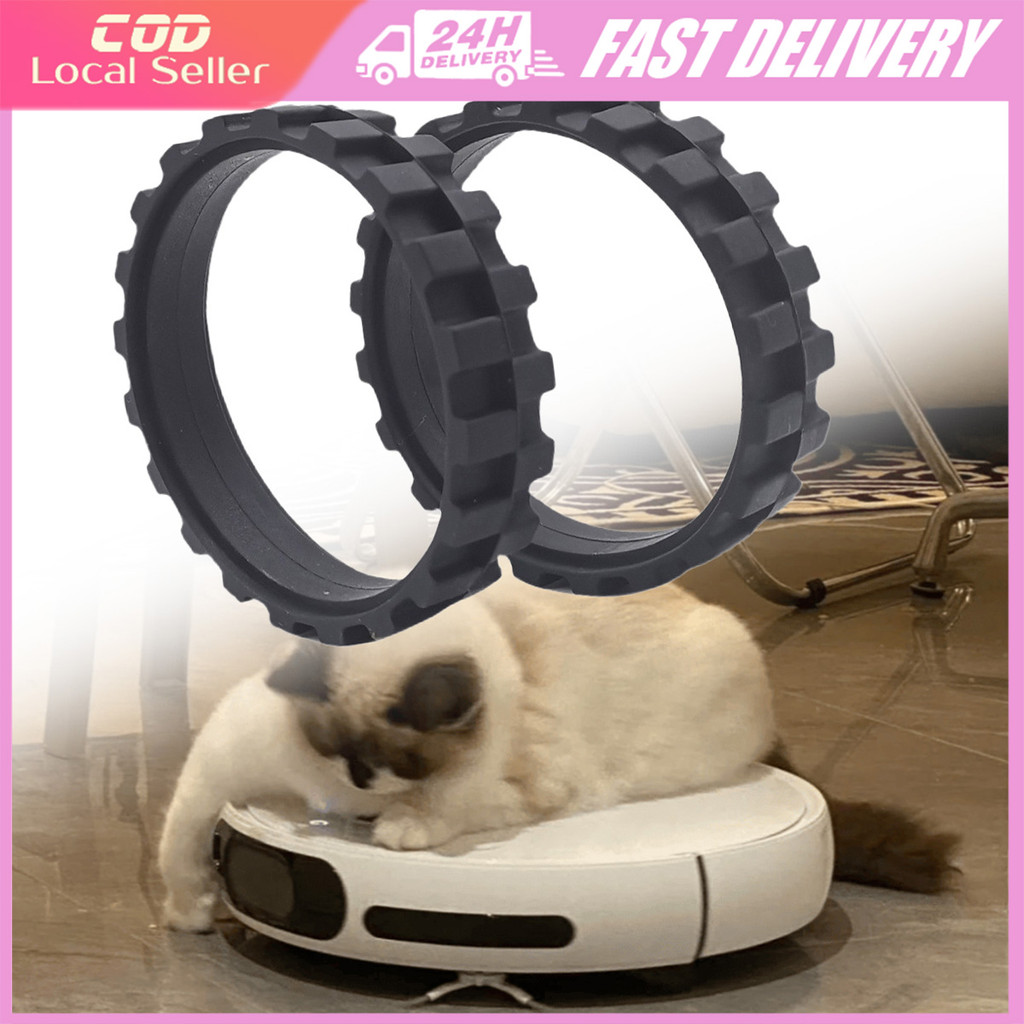 2pcs Wheels Anti-Slip Robot Vacuum Cleaner Wheel Rubber tire ring For ...
