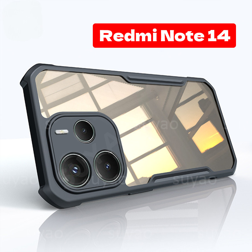 For Redmi Note 14 5G 4G 2025 Phone Case Transparent Clear Armor Acrylic ...