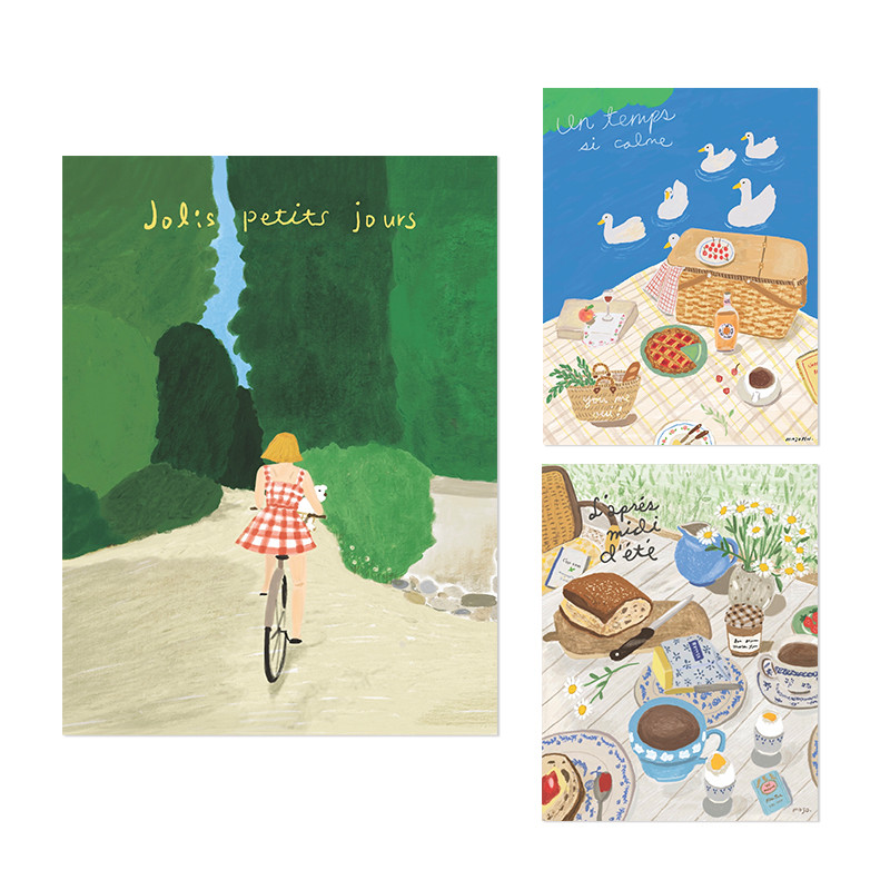 Creamy Style Restaurant Decorative Canvas Painting Cartoon Illustration ...