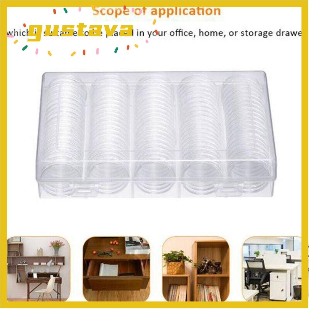GUSTAVA 100PCS 30mm Coin Collecting Box Protection Boxes Round ...