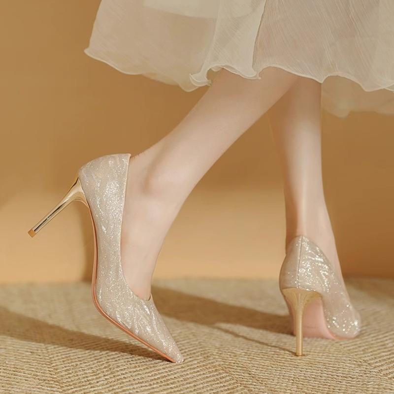 Size 34-40 High Heels Women's Shoes Thin Heels Shallow Mouth Pointed ...