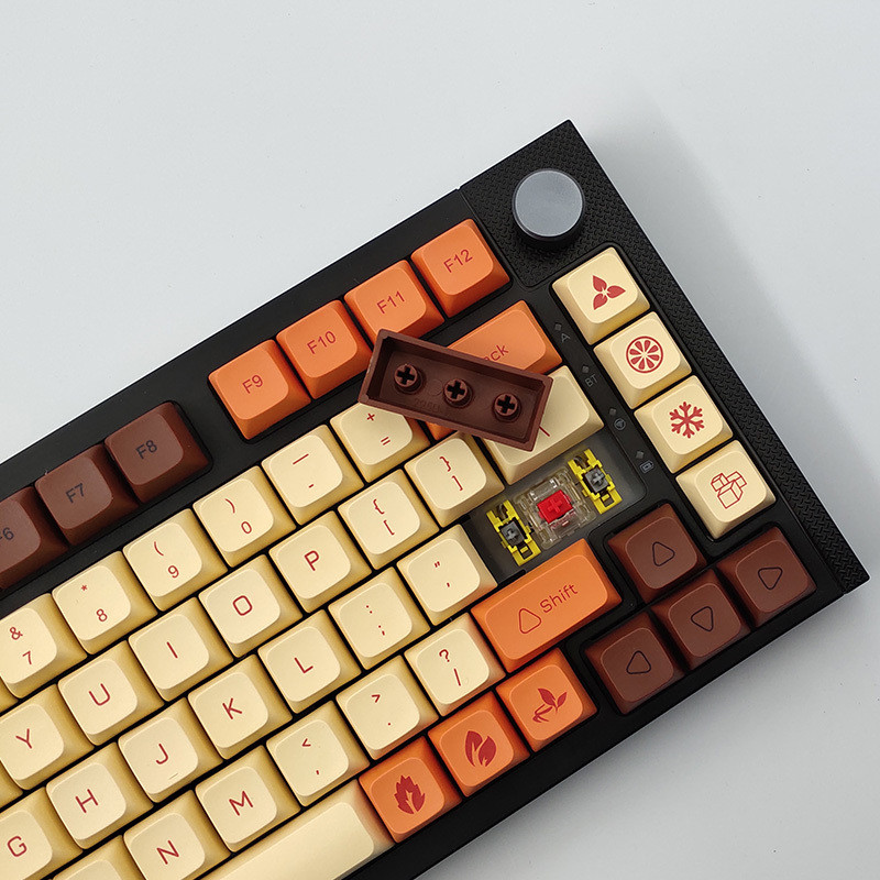 Retro 136-Key Lemon Mint Tea xda Keycap PBT Sublimation 64/87/98/104 ...