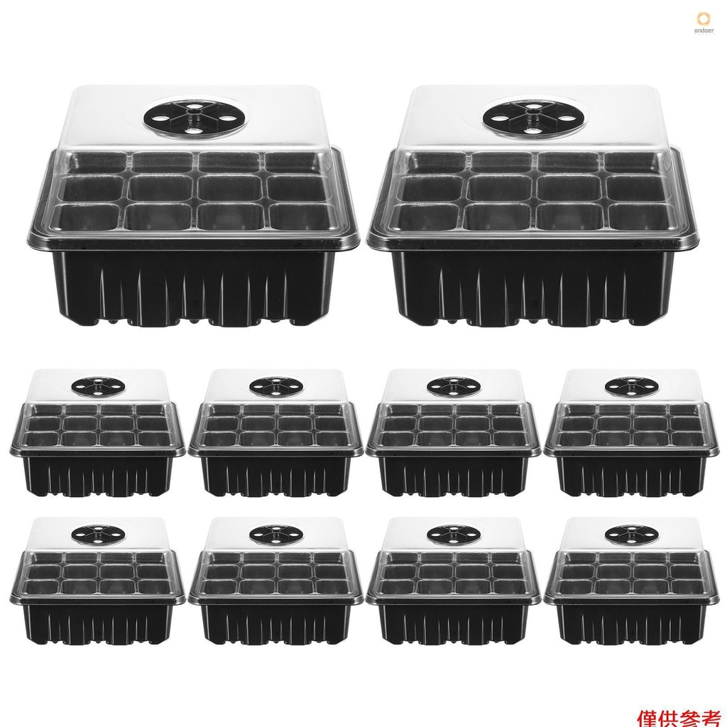 10 Pack Seed Starter Trays 12-Cell Seedling Box with Humidity ...