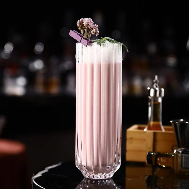 Pucuk Bunga Koktel Kaca Buah Wain Cawan Berjalur Kristal Minuman ...