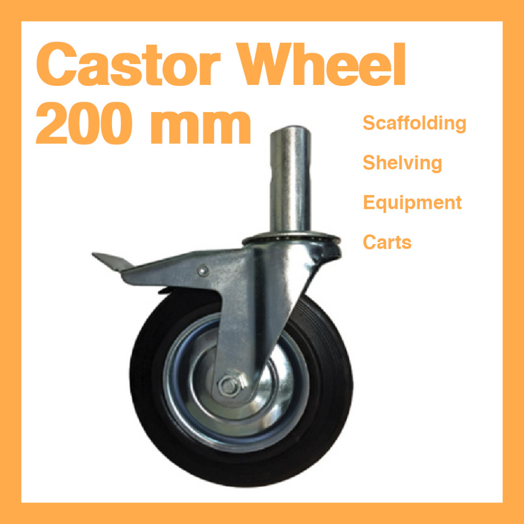 8" (200mm) BOSSMAN Scaffolding Castor Wheel Foyer Roda Troli Besar ...