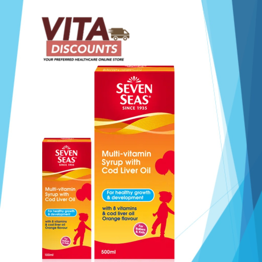 SEVEN SEAS MULTI-VITAMIN SYRUP WITH COD LIVER OIL 500+100ML EXP10/2026 ...